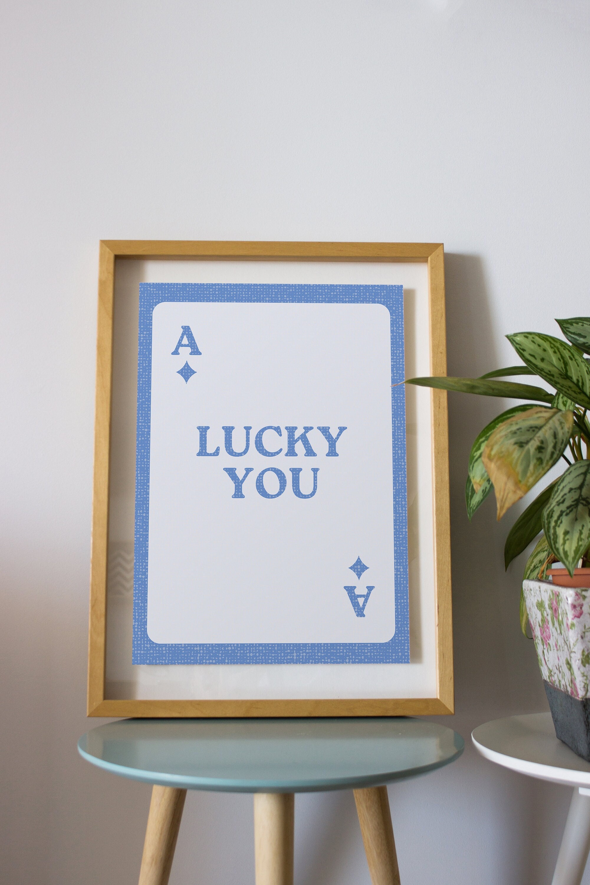 Lucky You Poster, Cute Aesthetic Posters, Blue Preppy Wallpaper ...