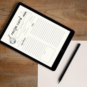 Recipe Card Digital Download, Recipe Template, Digital Download Recipe ...