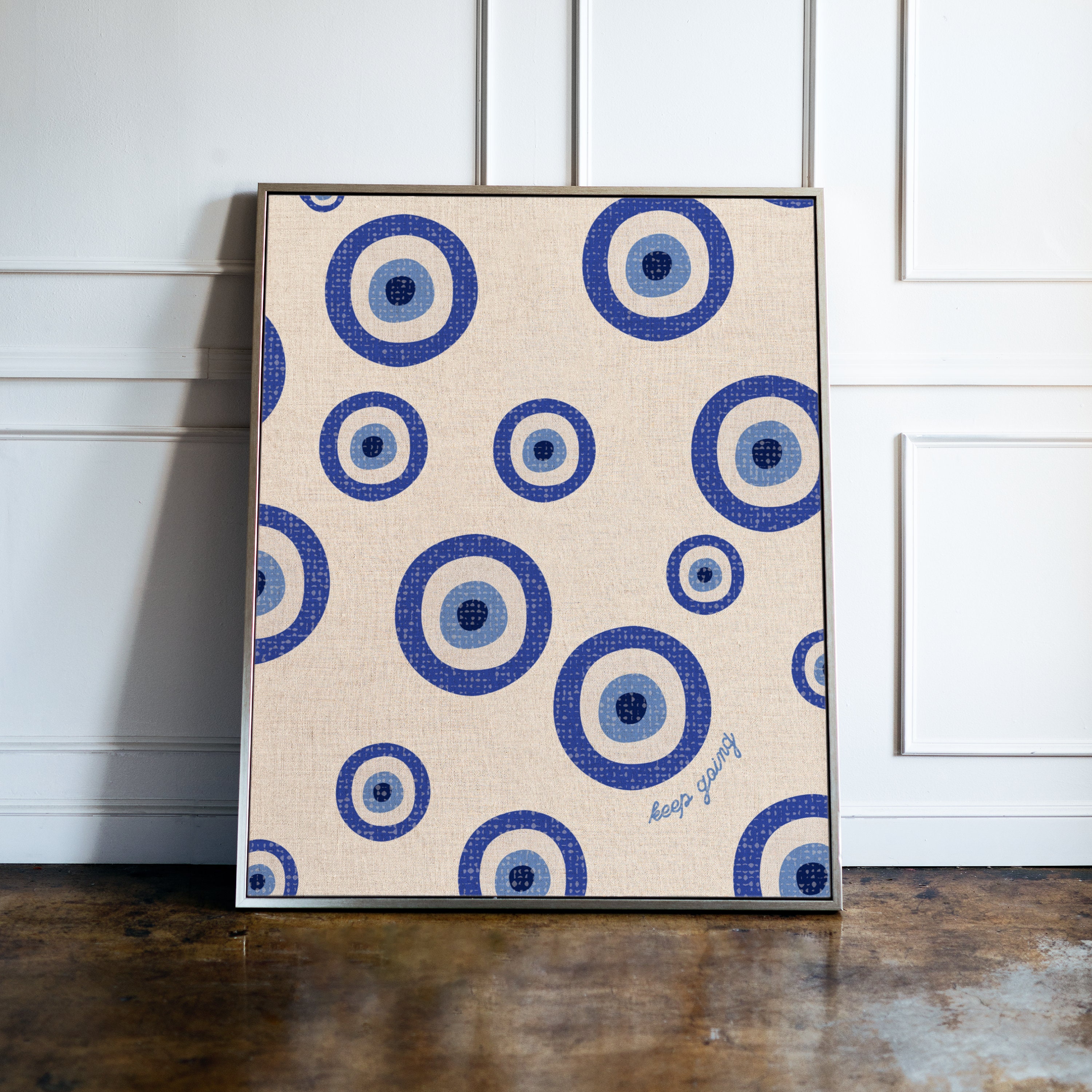 Keep Going | Evil Eye Art | Cute Aesthetic Poster | Blue Preppy ...