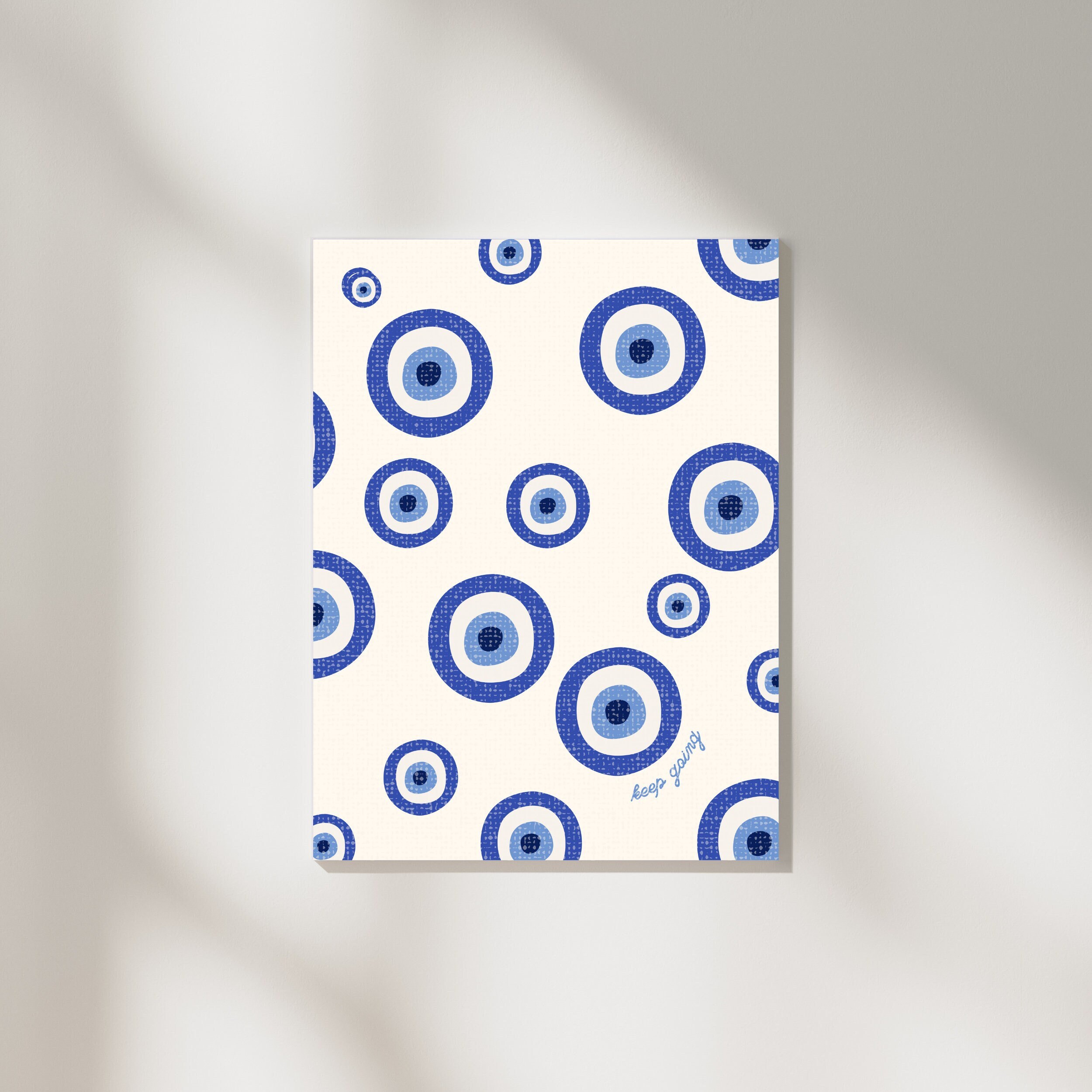 Keep Going | Evil Eye Art | Cute Aesthetic Poster | Blue Preppy ...