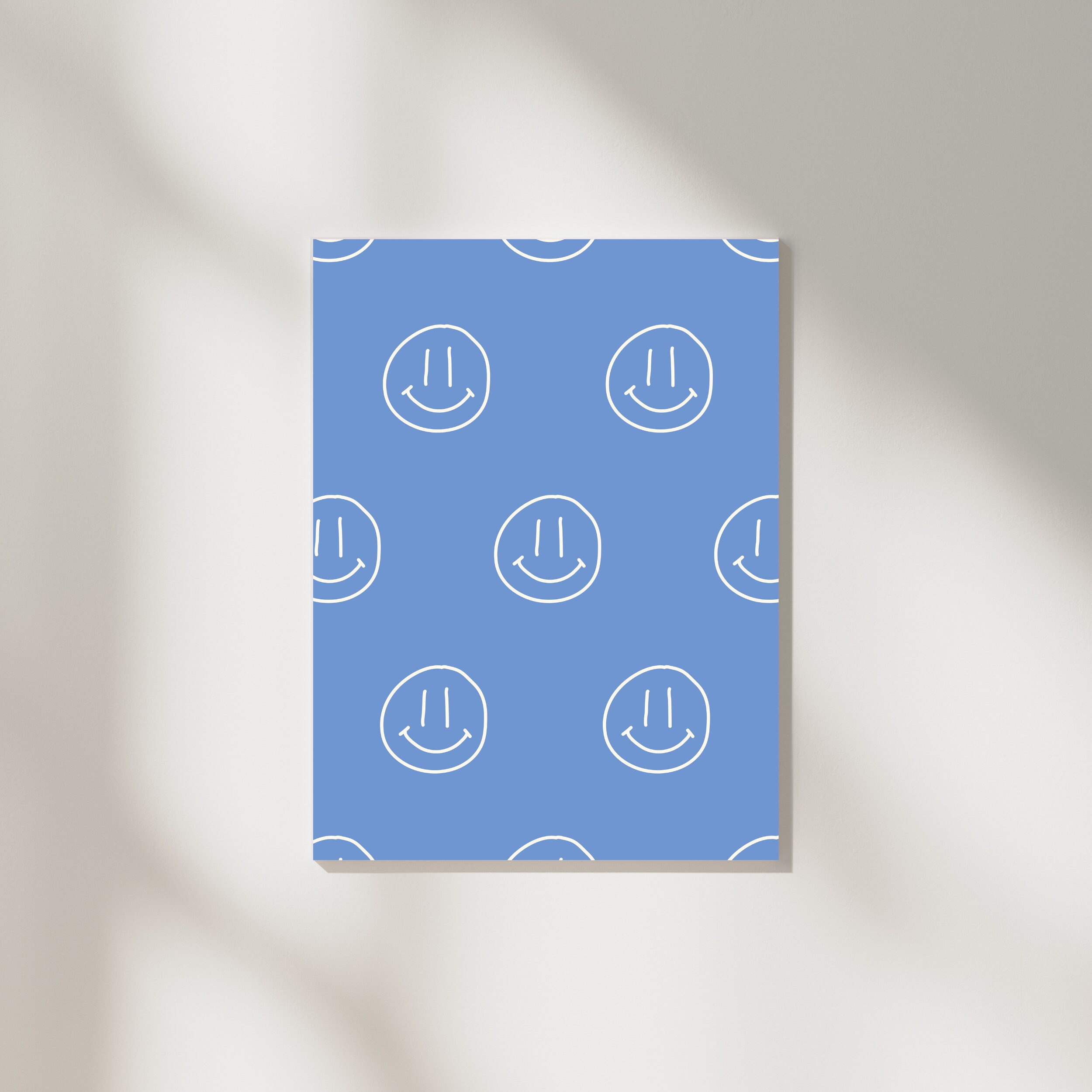 Smiley Face Aesthetic Cute Aesthetic Posters Blue Preppy - Etsy