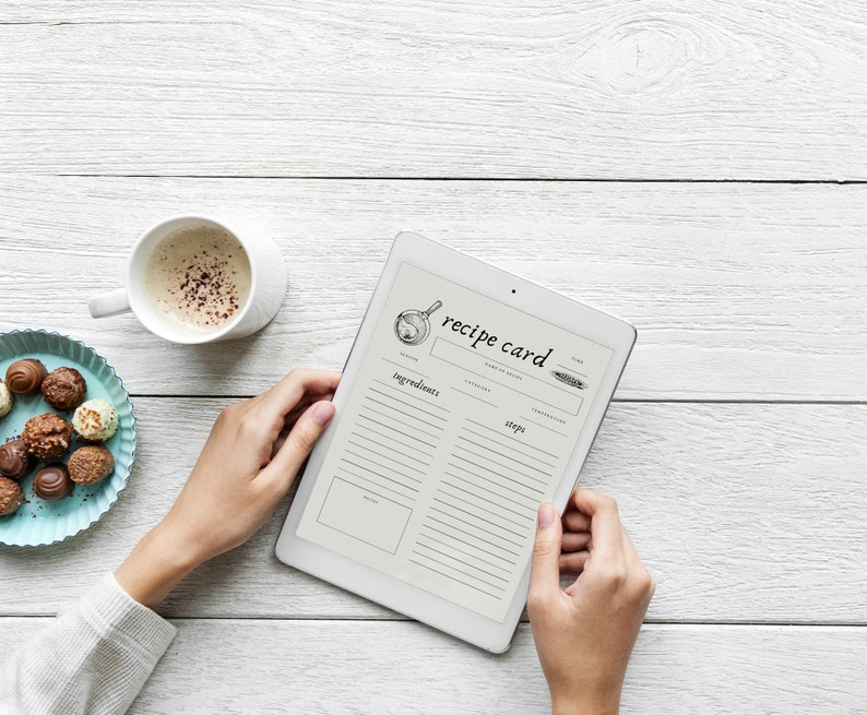 Recipe Card Digital Download, Recipe Template, Digital Download Recipe ...