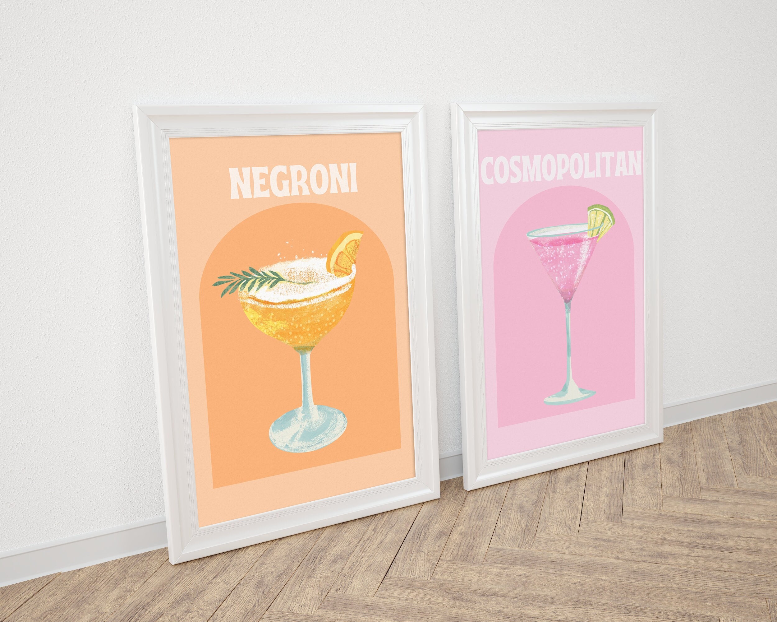 College Apartment Wall Art Set of 4 | Preppy College Wall Art | Bar ...