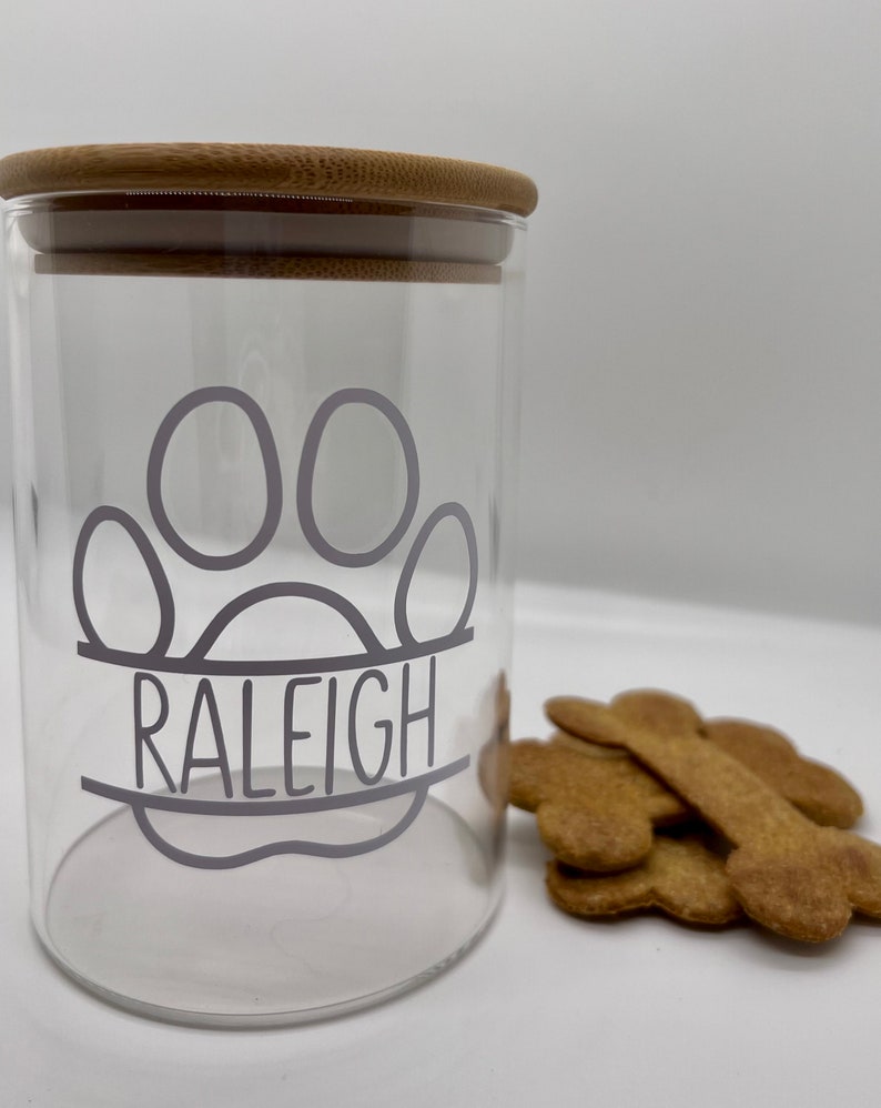 Custom Glass Dog Treat Jar | Custom Name Glass Container | Personalized ...