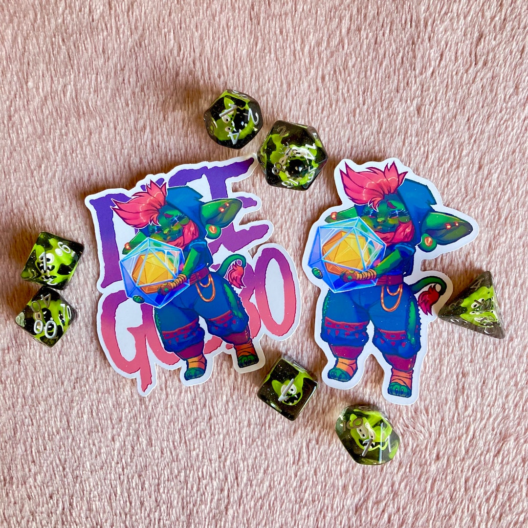 Dice Gobbo Cute Dnd Inspired Goblin Sticker - Etsy