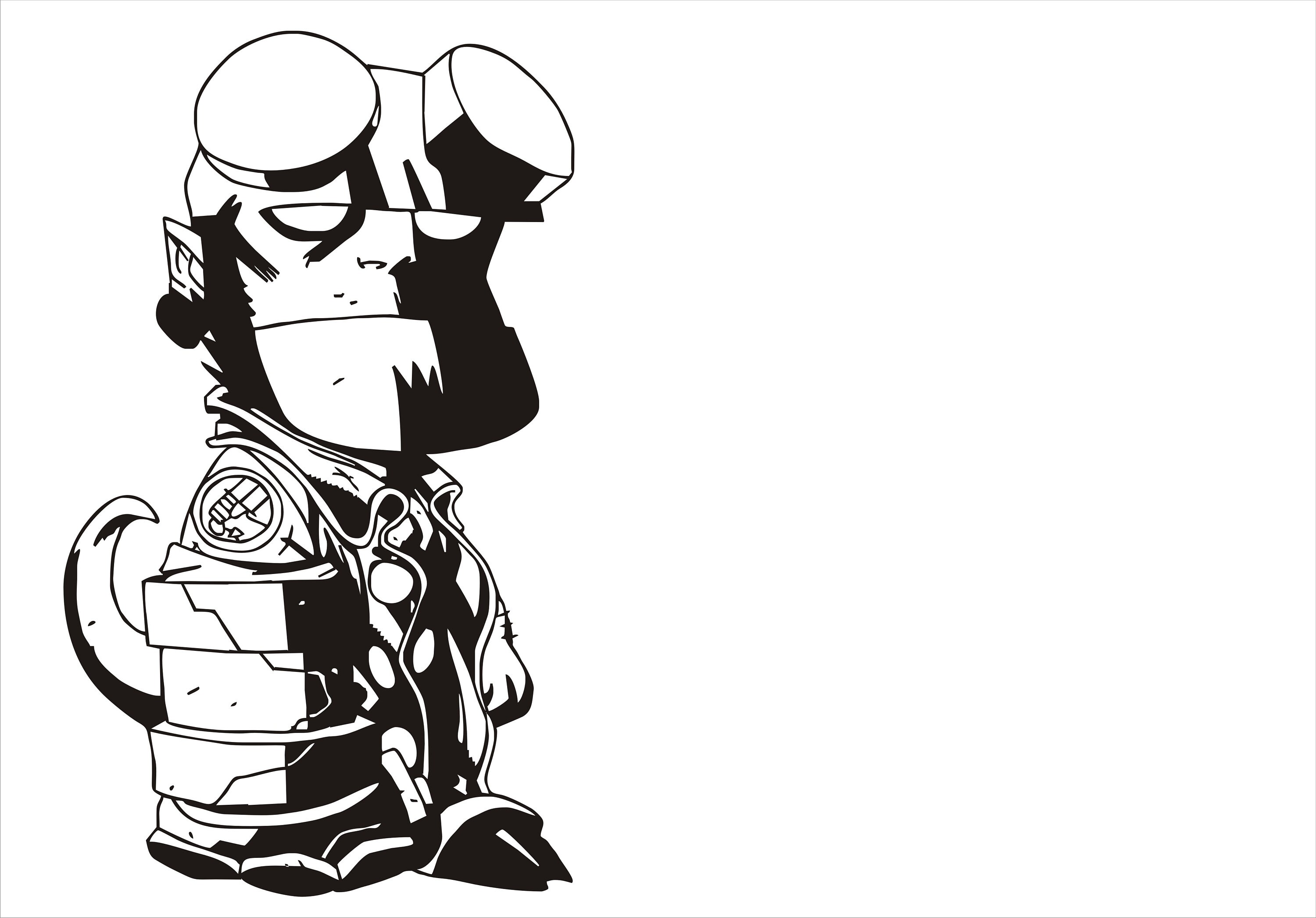 Sticker Hellboy Kid - Anime - Vinyl Adhesive - Sticker MacBook Wall ...