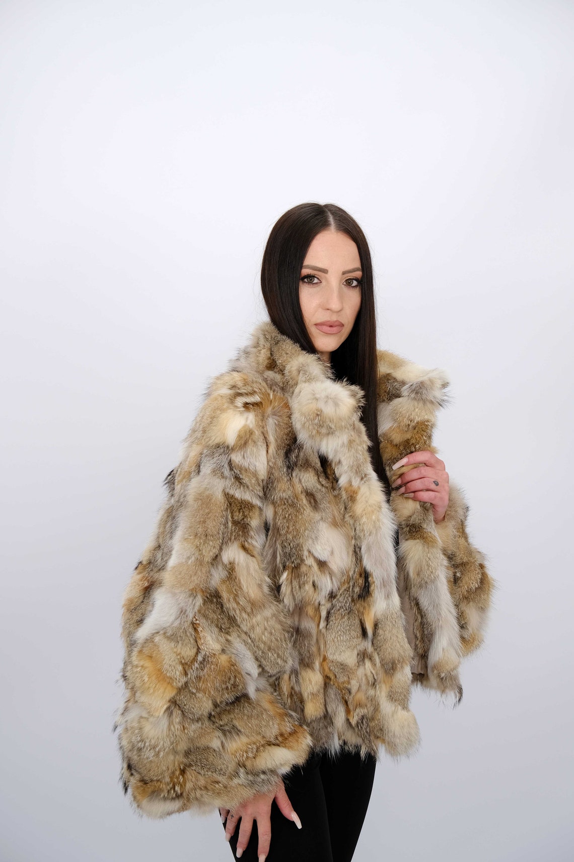 Fox Fur Jacket.an Elegant Bat-style Jacket Made of Fox Furfur Flap From ...
