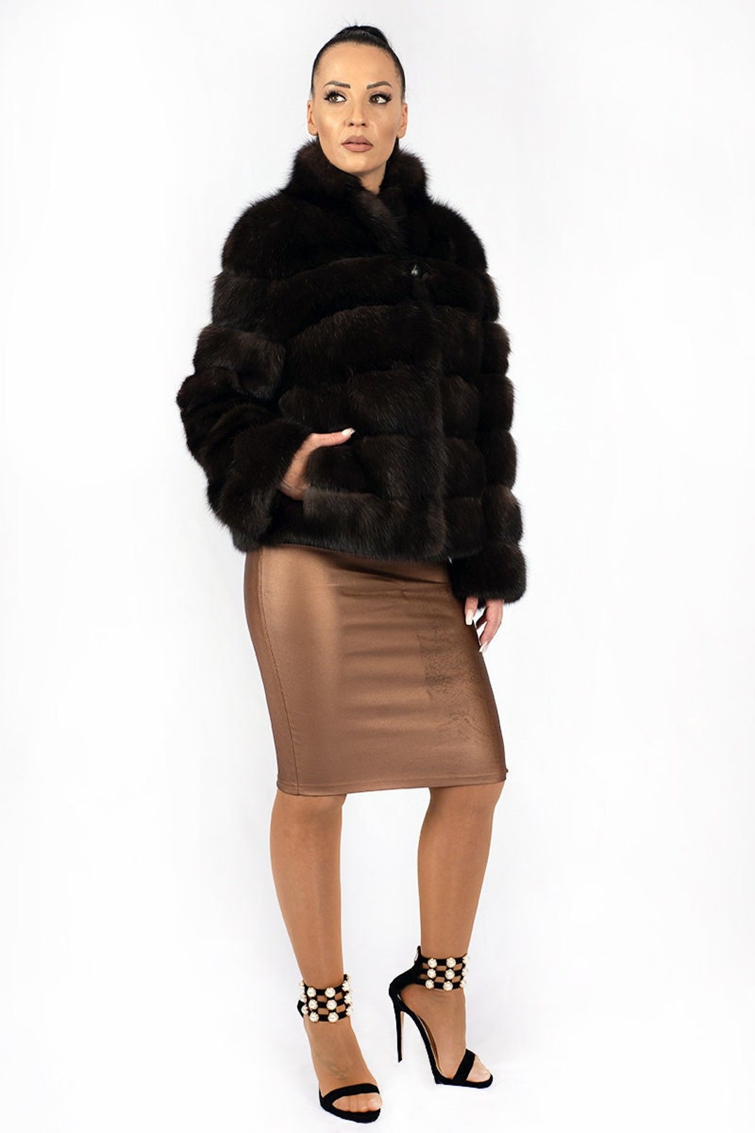 Sojuzpushnina Russian Sable Fur Jacket, Natural Color, EU 42 - Etsy