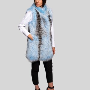 An Impressive Blue Fox Fur Vest,elegant and Cozy Winter Outwear, Modern ...