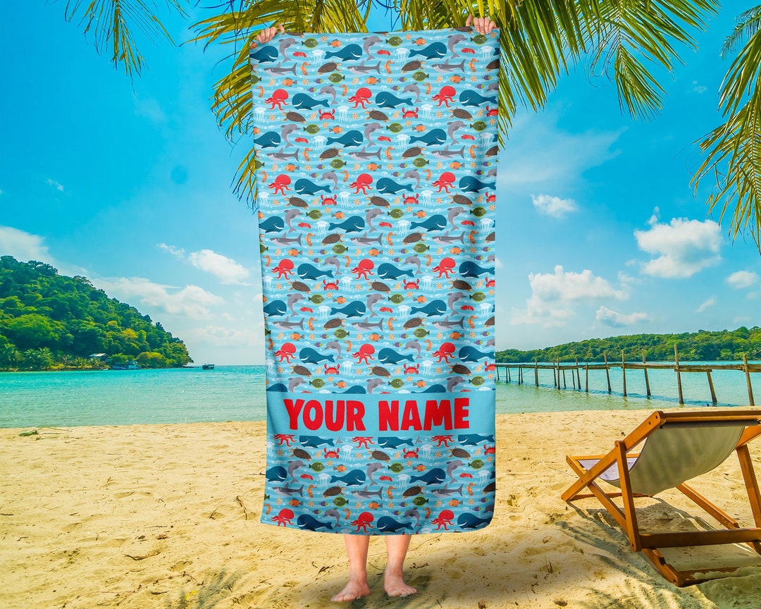 Personalized Beach Towel, Custom Name Beach Towel, Wedding Gifts Towel ...