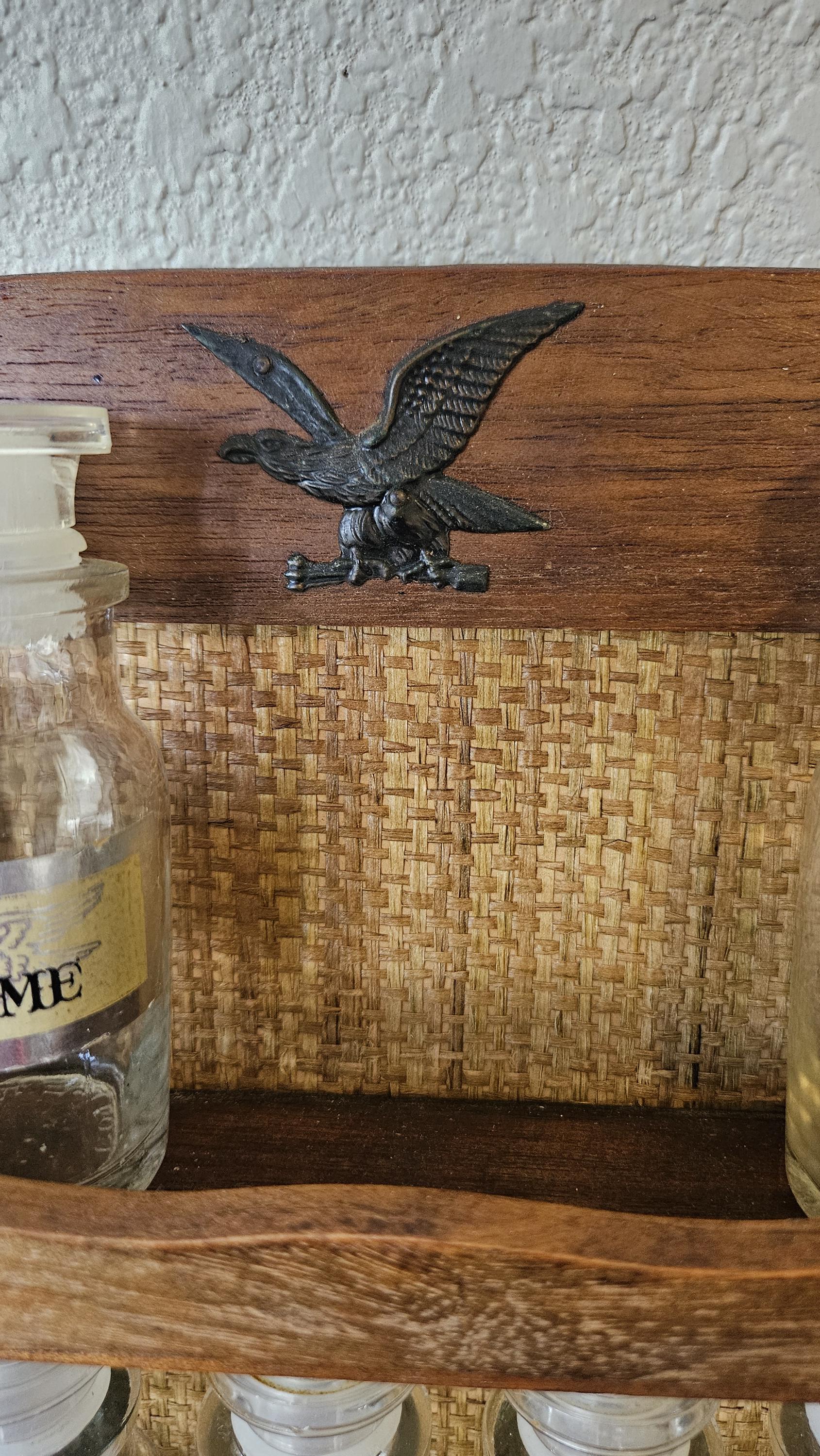 Wooden Spice Rack With Labeled Spice Jars Vintage 1970s American Eagle ...