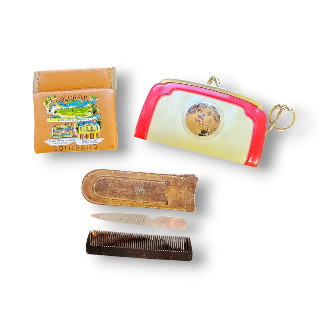 Vintage Souvenir Keepsakes From Colorado Coin Purses, Grooming Kit Lot ...