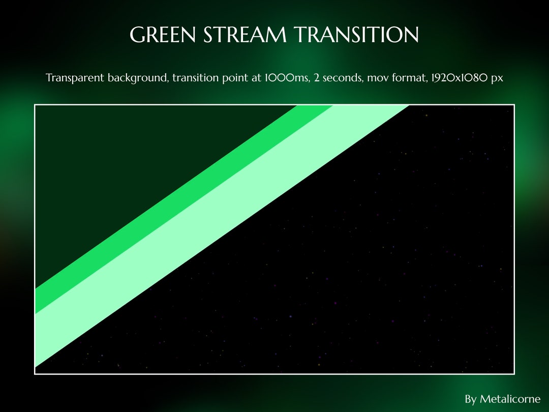 Green Stream Transition Animated Stream Overlays Stinger - Etsy