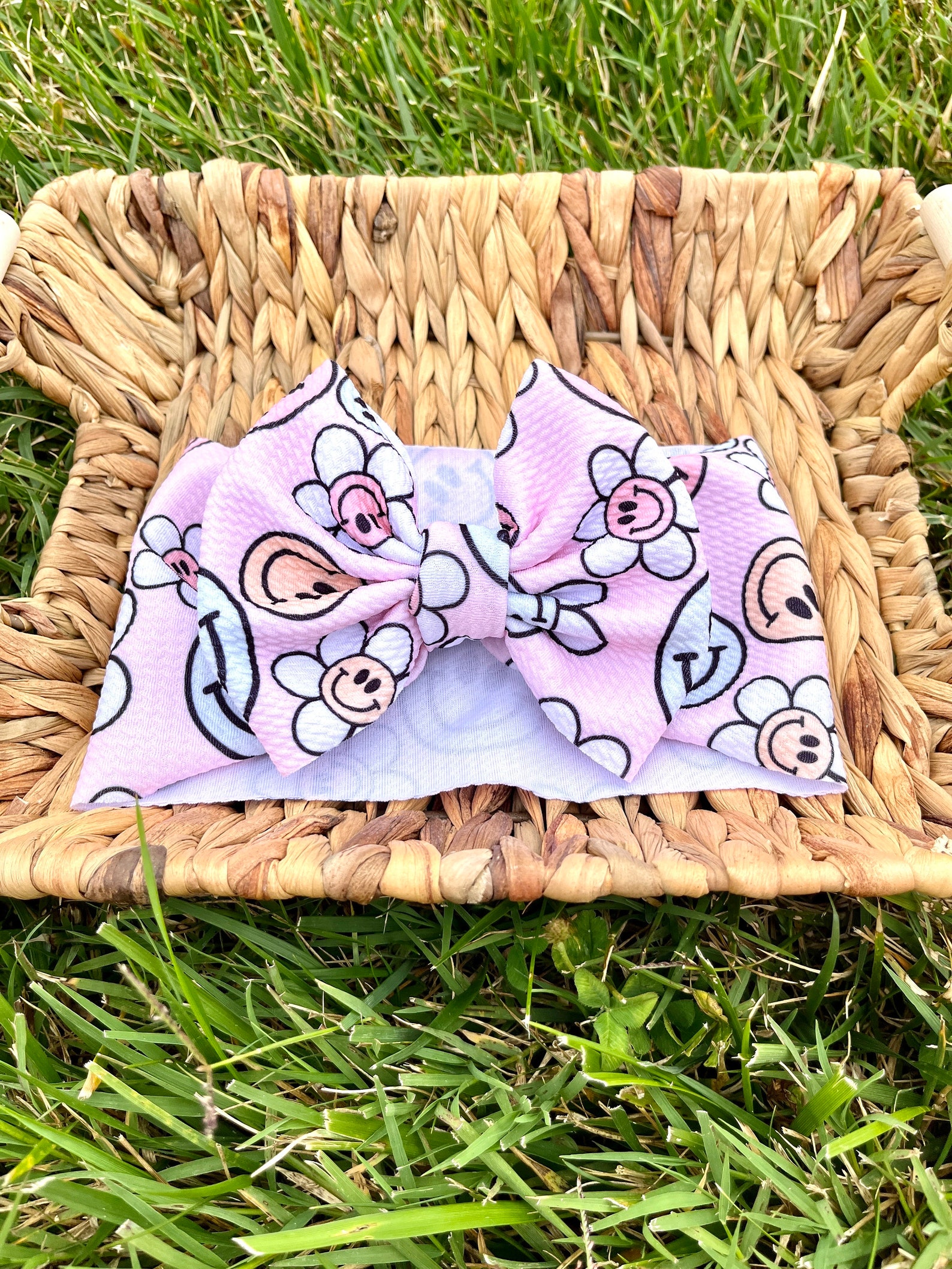Smiley Face Hair Bow, Smiley Face Daises, Daisy Hair Bow, Flower Hair ...
