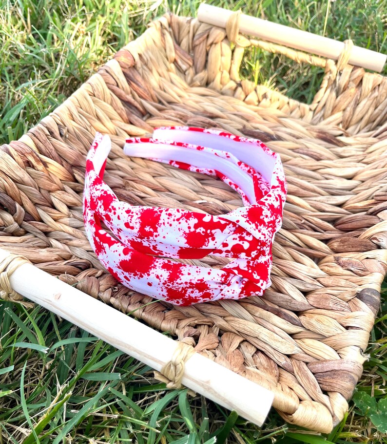 Blood Splatter Hair Bow, Blood Splatter Knotted Headband, Halloween ...