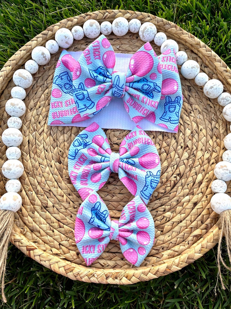 Icky Sticky Bubble Gum Hair Bow, Miss R Hair Bow, Baby and Toddler Hair ...