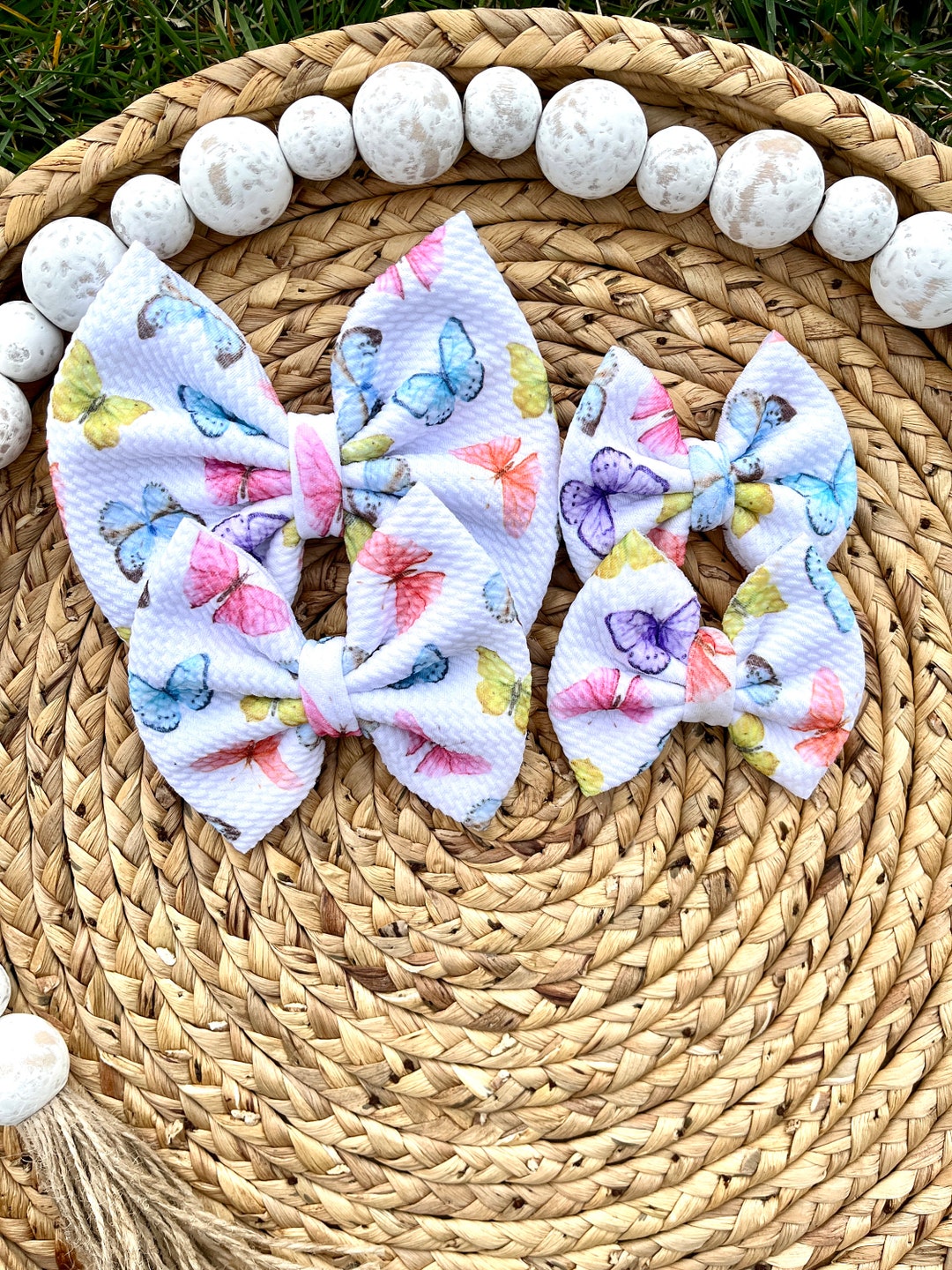 Butterfly Hair Bow, Handmade Hair Bow, Spring Hair Bow, Easter Hair Bow ...