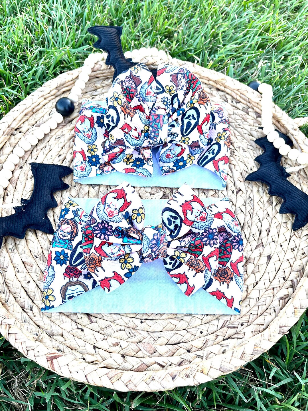 Halloween Horror Hair Bow, Men of Fall Hair Bow, Halloween Scary Movie ...