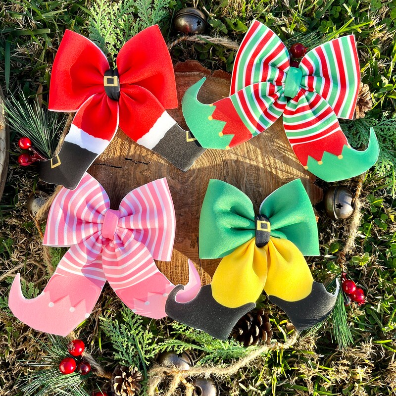 Santa Hair Bow - Etsy
