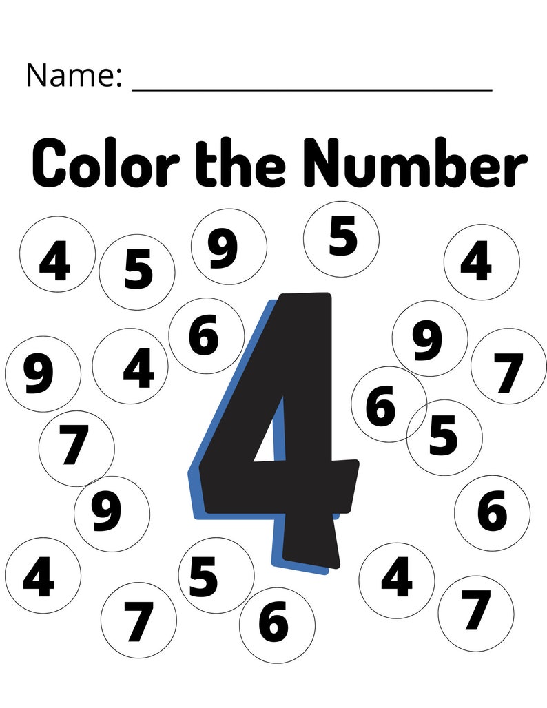 Color the Number - Etsy