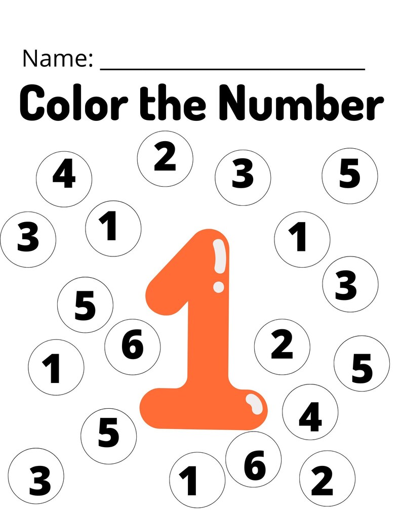 Color the Number - Etsy