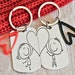 Customizable Couple Key Rings Set - Pair of Keychains Personalised With ...