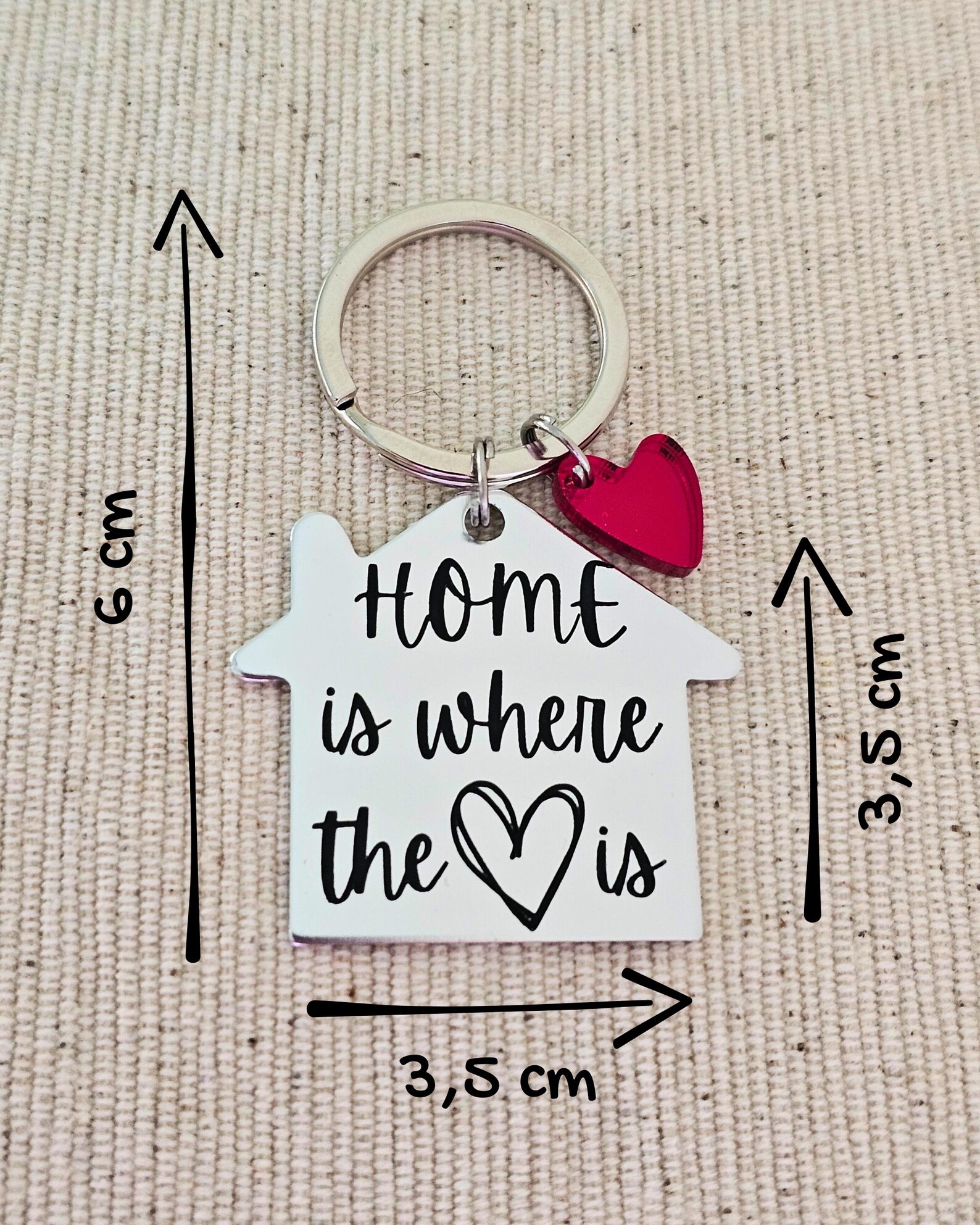 First Home Keychain, Personalized Keyfob for New Home, Custom Engraving ...