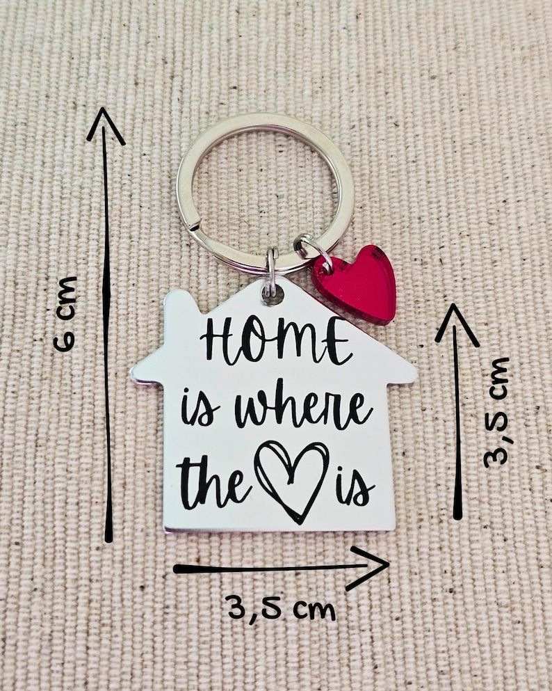 First Home Keychain, Personalized Keyfob for New Home, Custom Engraving ...