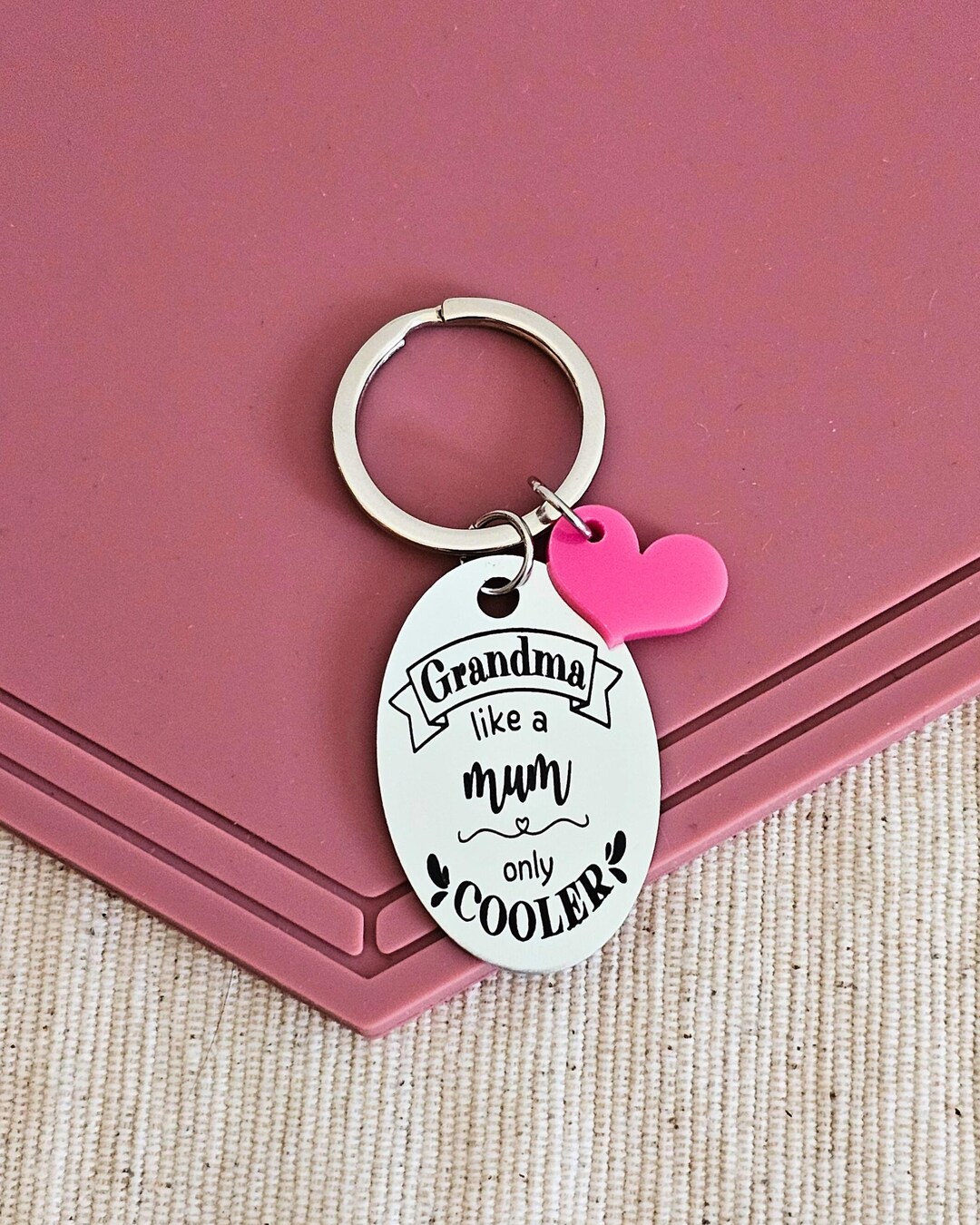 Personalized Keychain With Heart Charm for Grandmother - Unique Gift ...