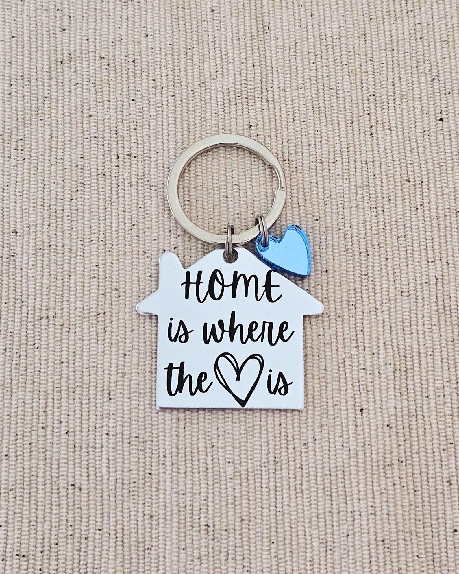 First Home Keychain, Personalized Keyfob for New Home, Custom Engraving ...