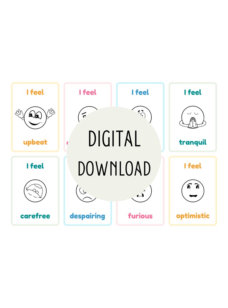 100 Emotion Emoji Flashcards, Feelings Emoji Flash Cards, for Kids ...