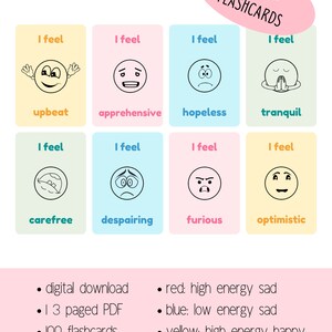 100 Emotion Emoji Flashcards, Feelings Emoji Flash Cards, for Kids ...