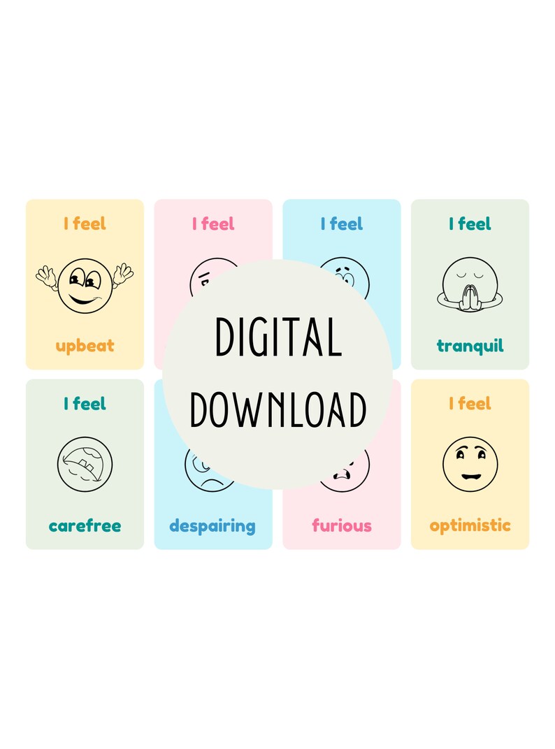 100 Emotion Emoji Flashcards, Feelings Emoji Flash Cards, for Kids ...