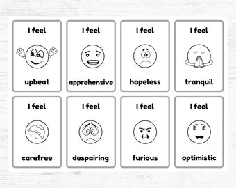 100 Emotion Emoji Flashcards, Feelings Emoji Flash Cards, for Kids ...
