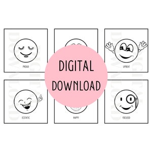 Emotion Emoji Flashcards Feelings Emoji Flash Cards for Kids - Etsy México