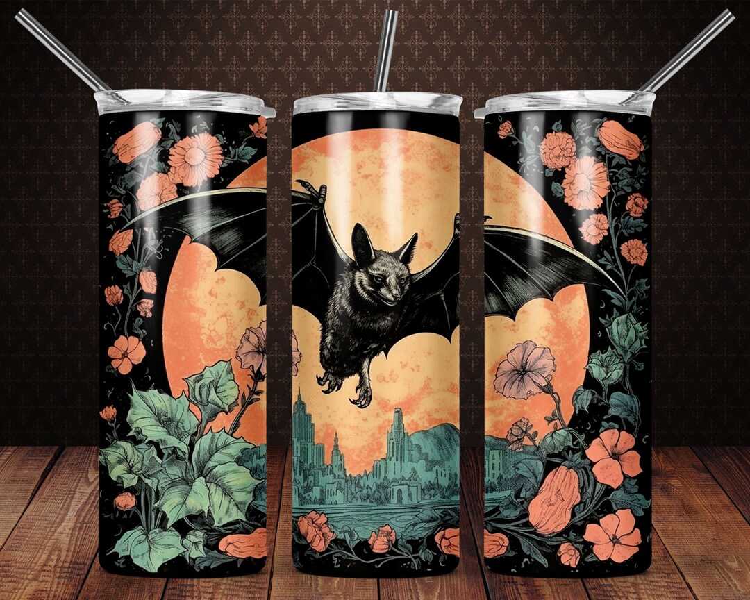 Bat 20 Oz Skinny Tumbler Sublimation Design Digital Download PNG ...