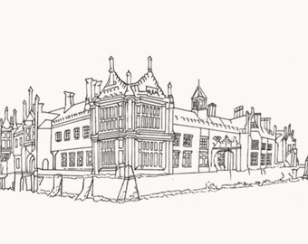 Wedding Venue Line Drawing - Etsy UK