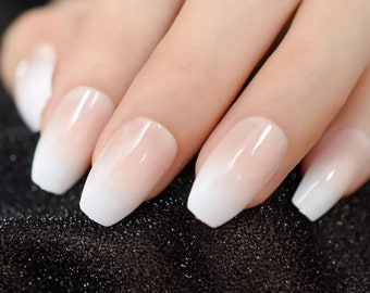 Colorful Ballerina Shape Press on Nails/medium Press on Nails/24 Pcs ...