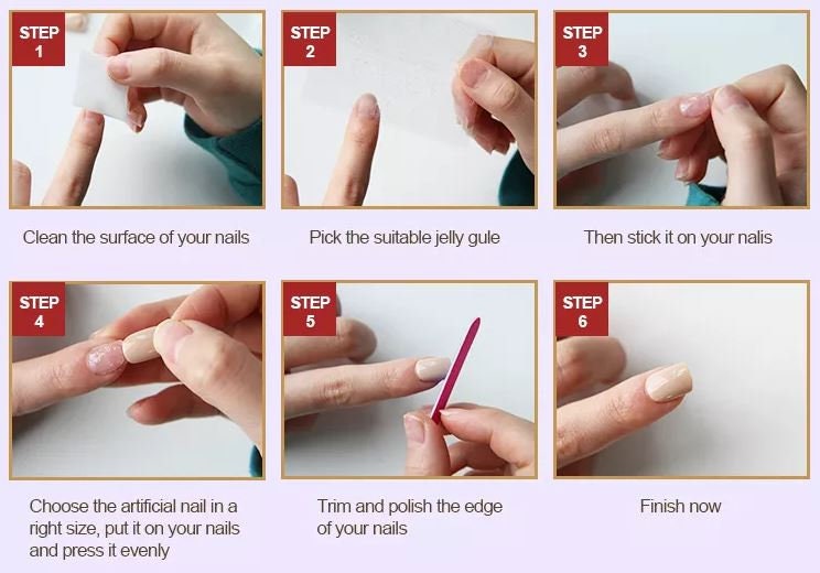 Colorful Ballerina Shape Press on Nails/medium Press on Nails/24 Pcs ...