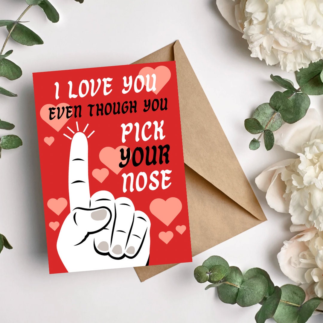 Nose Picker Valentines Day Card - Etsy
