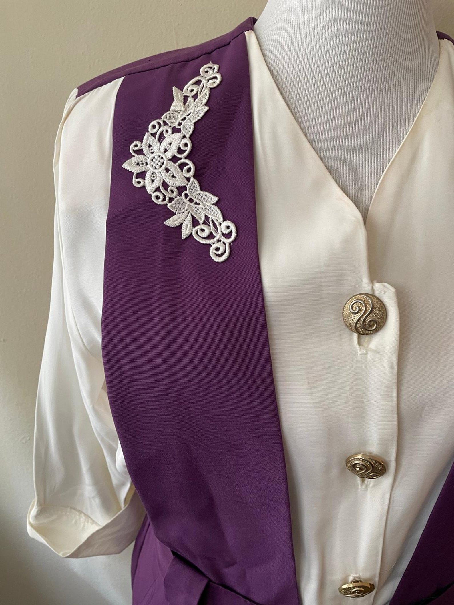 Size XL - Vintage 80s Purple Rodeo Style Dress by Willy's Influencer - Etsy