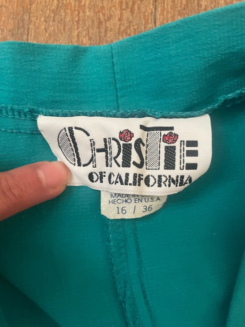Talla XL - Vintage 90s Teal Green Fall Leaf Blazer de Christie de ...