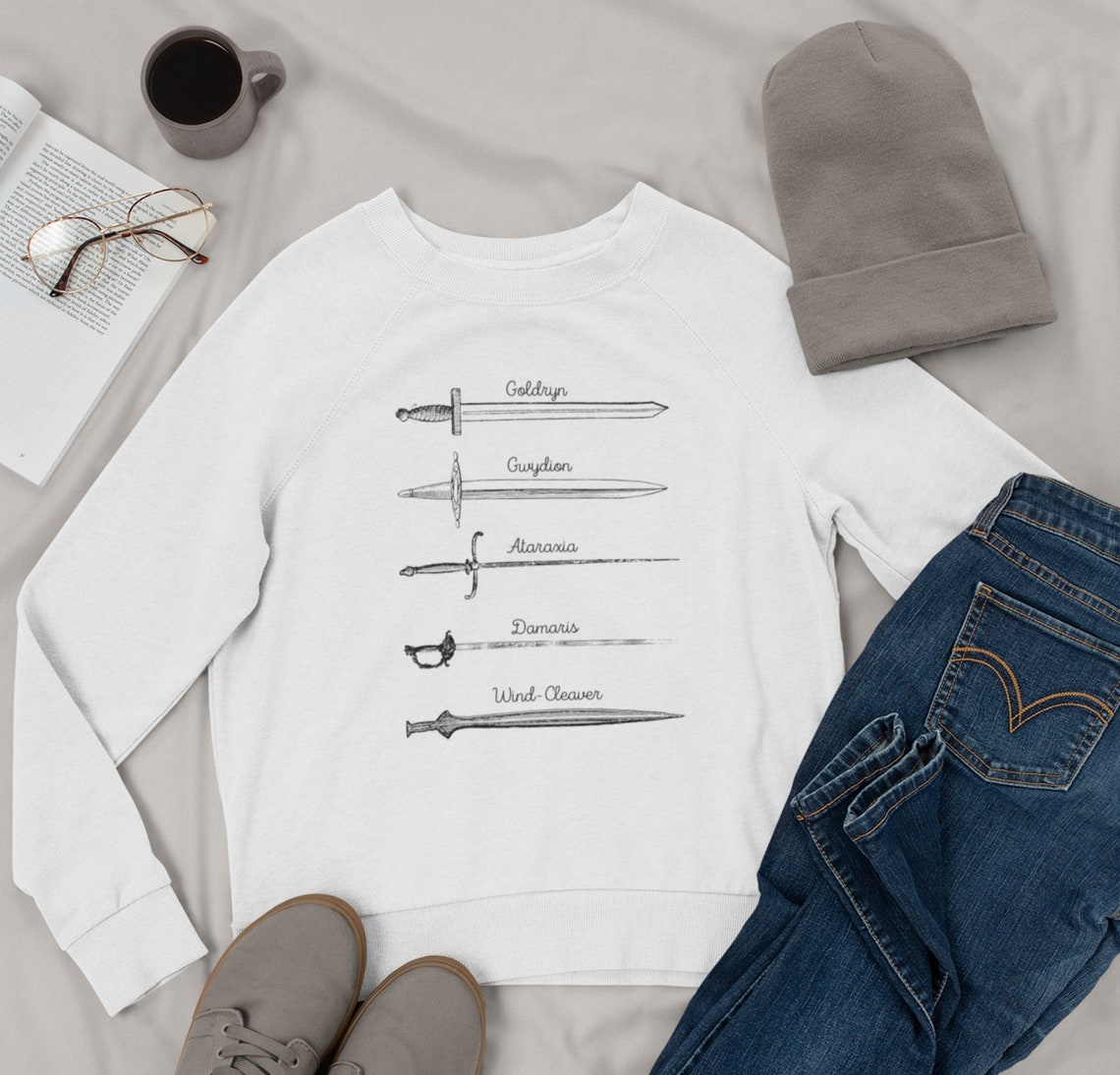 TOG/CC/ACOTAR Universe Inspired Swords Sweatshirt Aelin Manon - Etsy