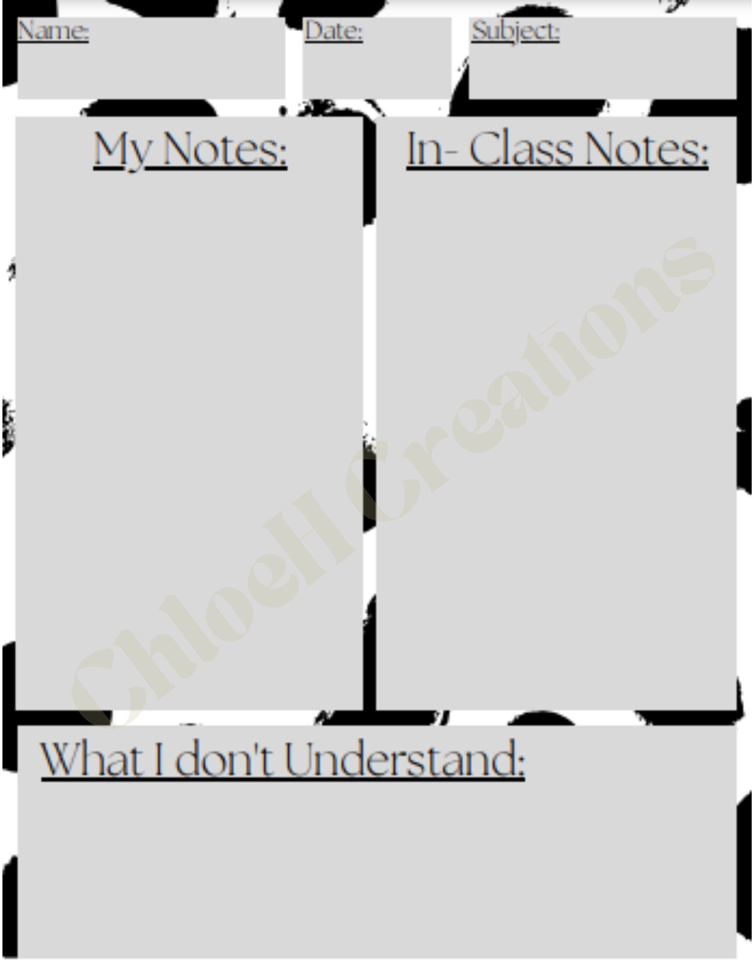 Grey Beginner Note-taking Template - Etsy