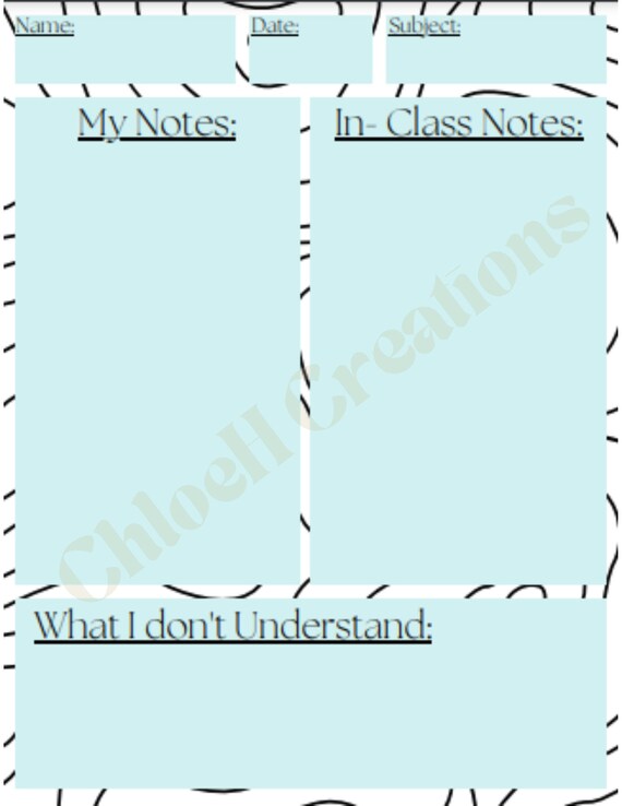 Blue Beginner Note-taking Template - Etsy