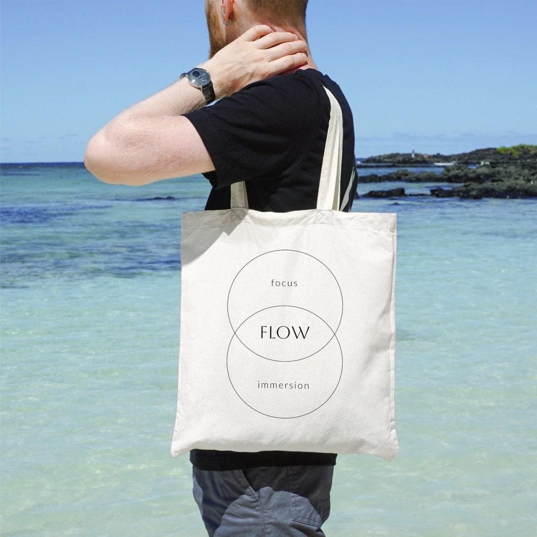 Minimalist Flow Sate Unisex Cotton Canvas Tote Bag, Eco Print Design ...