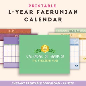 Printable D&D 5E Faerunian Calendar - Etsy
