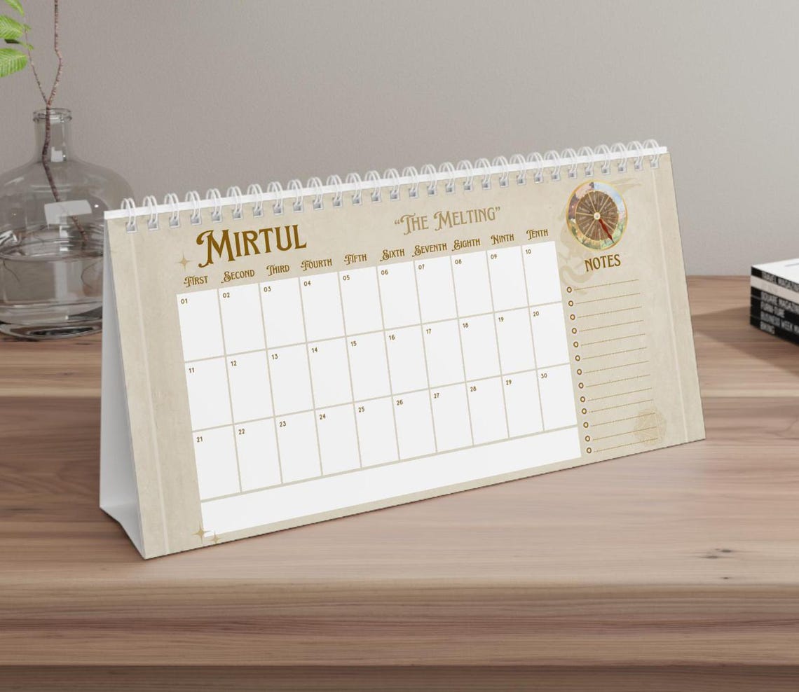 Dnd Faerunian Desktop Calendar - the Calendar of Harptos - Etsy