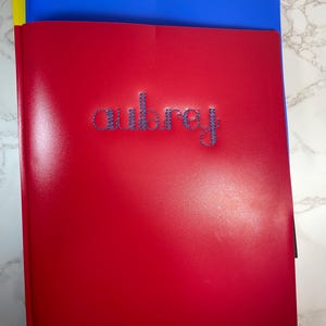 Folder-personalized, School Supplies, Embroidery - Etsy