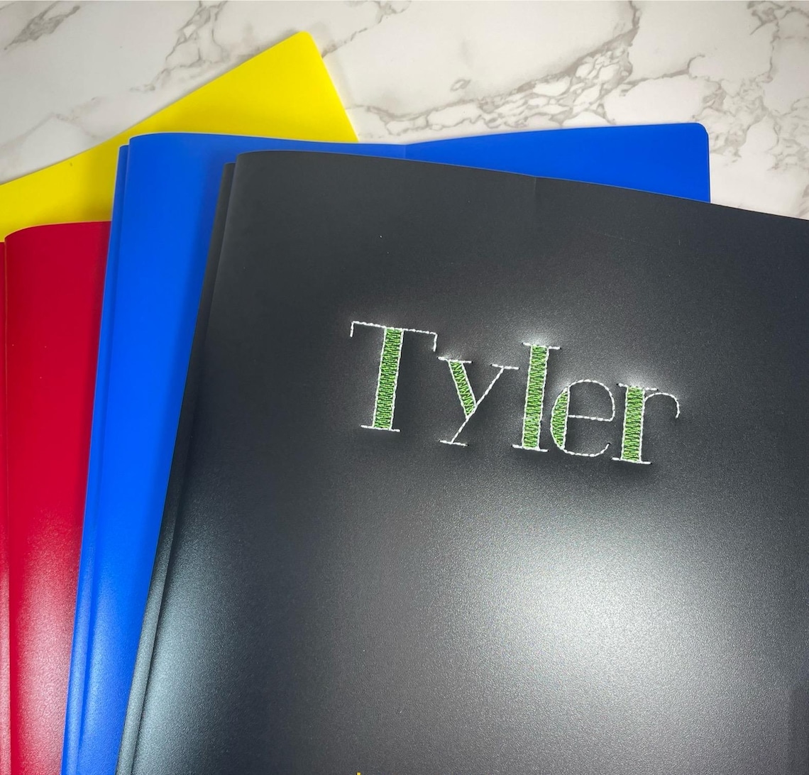 Folder-personalized, School Supplies, Embroidery - Etsy